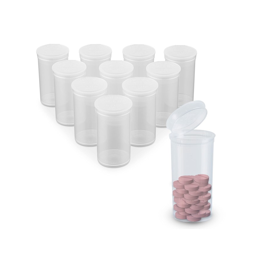 Hinge Top Containers, Natural Polypro Child Resistant PharmacyPlastic ...